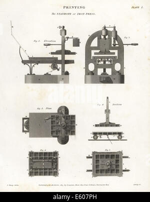 The Stanhope or iron printing press, invented by Earl Charles Stanhope ...