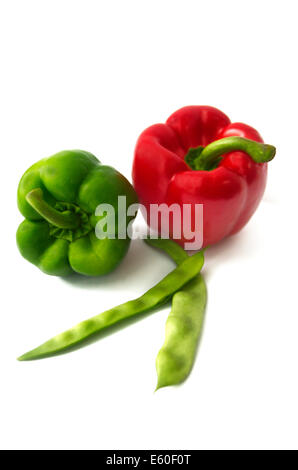 colored snack bell pepper pod in red isolated on white background ...