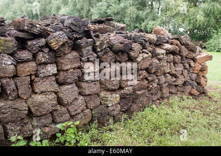peat fuel blocks for use in an open fire Stock Photo - Alamy