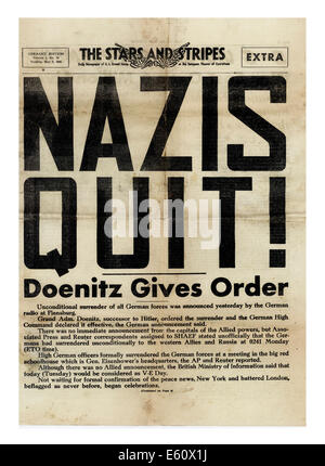 WW2 GERMAN SURRENDER 7 MAY 1945. On behalf of the German High Stock ...