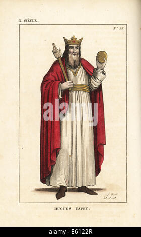 Hugh Capet, King of the Franks, Capetian dynasty, c.941–996. He wears a ...