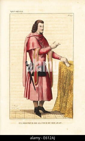 Lord in the court of King John II of France, Jean le Bon, 14th century ...
