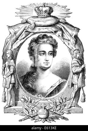 Anne Stuart, 1665 - 1714, Queen of England, Scotland and Ireland Stock ...