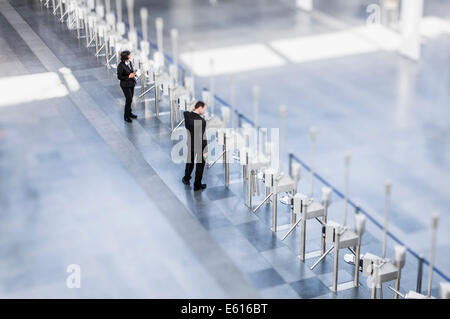 Entry control point with people Stock Photo - Alamy