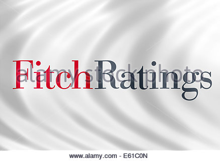The Fitch Ratings credit agency logo, on a bed of the credit ratings ...