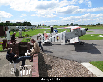 A 1930's German built Bucker Jungmann biplane aircraft at Breighton ...