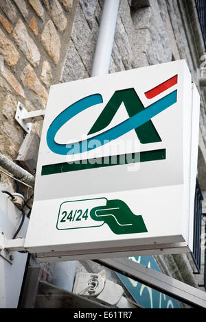 Credit Agricole Bank with ATM cash machine, hole in the wall, at Burano ...