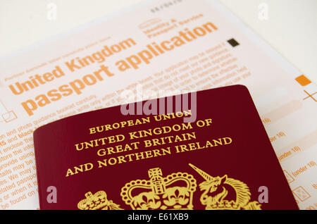 Completing a United Kingdom Passport Application Form Stock Photo - Alamy