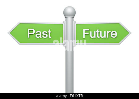 Future and past signpost Stock Photo - Alamy