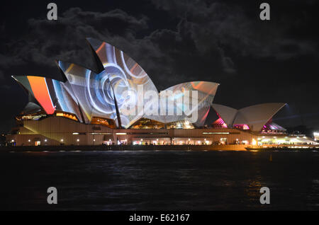 Sydney's Opera House lit up during a light festival Stock Photo - Alamy