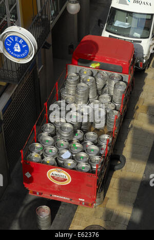 containers (with beer) loaded on truck Stock Photo - Alamy