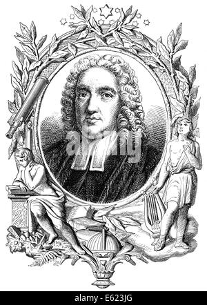Jonathan Swift or Isaac Bickerstaff, 1667 - 1745, an Irish writer and ...