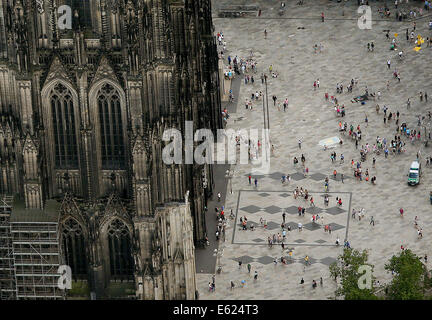 Cologne, Germany. 01st Aug, 2014. An aerial view of Cologne Cathedral ...
