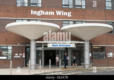 Entrance to the Ingham Wing of South Tyneside District Hospital north ...
