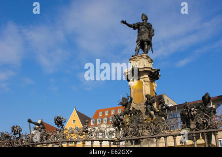 Augustusbrunnen, Augustus Fountain in Rathausplatz, Town Hall Square ...