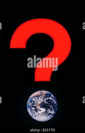 Earth globe with question mark illustration Stock Photo - Alamy