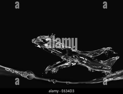 An airplane made of water flying upwards Stock Photo - Alamy