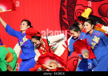 Dragon dancers perform during the Lunar New Year celebrations in ...