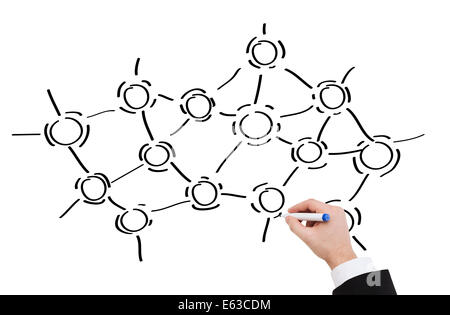 close up of businessman drawing molecules Stock Photo - Alamy
