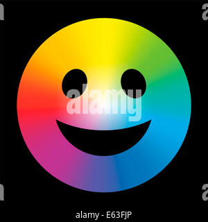 Rainbow color gradient smiley Stock Photo - Alamy