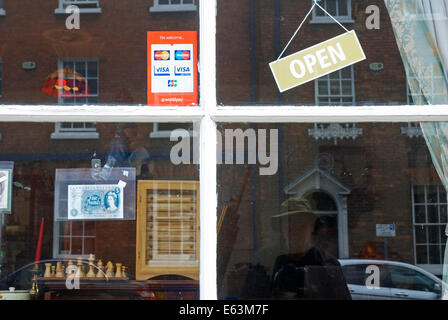 We're Open, sign in window Stock Photo - Alamy