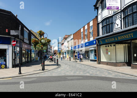 High street shops in Uttoxeter town centre Staffordshire England UK ...