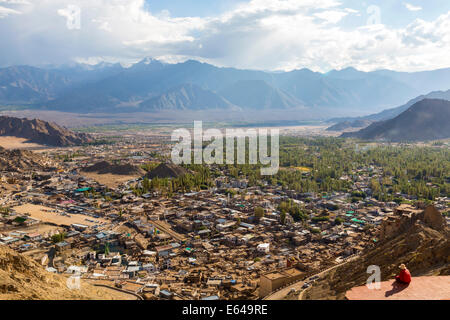 India, Ladakh, Leh. View over town of Leh Stock Photo - Alamy