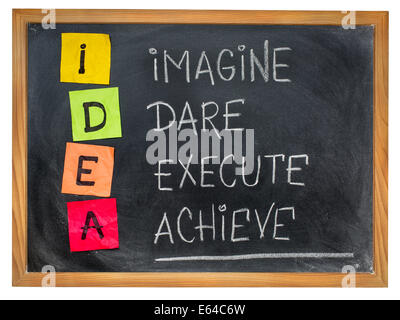 idea acronym (imagine, dare, execute, achieve) - motivation concept ...