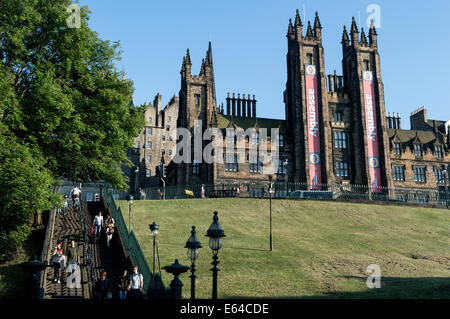 The Mound Edinburgh. Playfair Steps and the Church of Scotland Stock ...