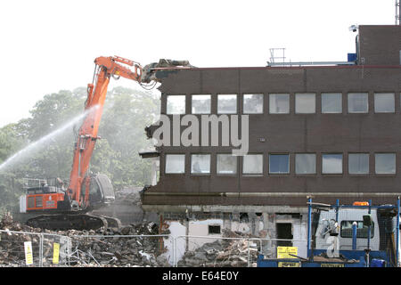 Demolition work begins on loughborough police station Stock Photo - Alamy