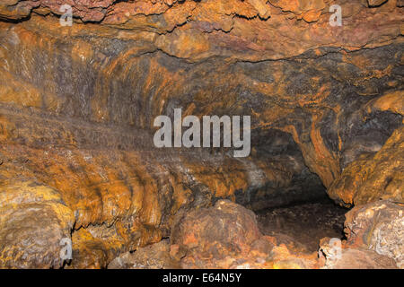 Gruta do Carvao lava tube cave. Sao Miguel island, Azores islands ...