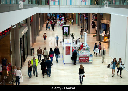 Interior of Highcross Shopping Centre, High Street, City of Leicester ...