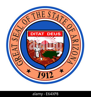 The state seal of Arizona on a white background Stock Photo - Alamy