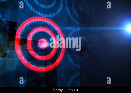 Digital target over computing design on black background Stock Photo ...