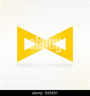 The symbol of infinity of yellow color is isolated on a black Stock ...