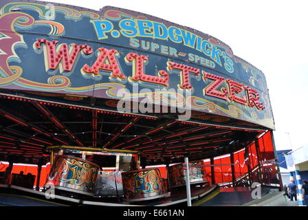 Blackpool Pier, funfair rides, The Waltzer ride Stock Photo - Alamy