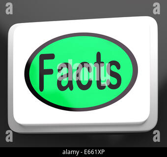 Facts Button Showing True Information And Data Stock Photo - Alamy