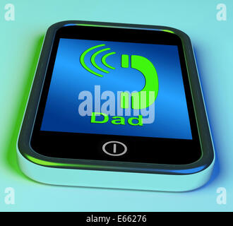 Call Dad On Phone Meaning Talk To Father Stock Photo - Alamy