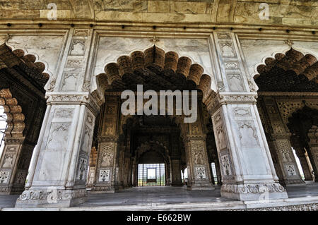 Rang Mahal Red Fort Delhi India mughal arches, built by Shah Jahan 1639 ...