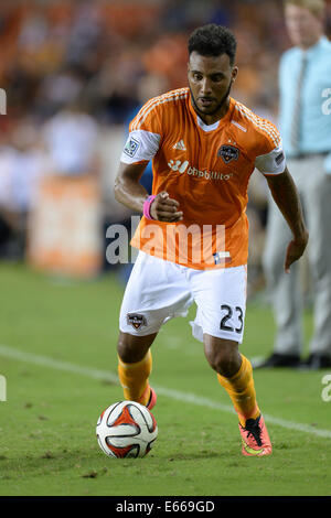 HOUSTON, TX - AUGUST 23: Houston Dynamo forward Corey Baird (11) leaps ...