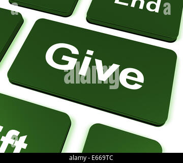 Give Keyboard Meaning Bestowed Allot Or Grant Stock Photo - Alamy