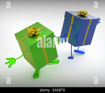 Presents Meaning Shopping For Gift And Giving Stock Photo - Alamy