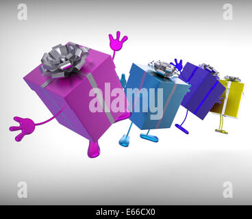 Presents Meaning Shopping For Gift And Giving Stock Photo - Alamy