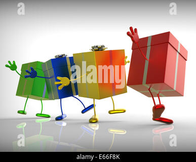 Presents Meaning Shopping For Gift And Giving Stock Photo - Alamy