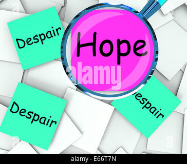 Hope Despair Post-It Notes Showing Wishing Or Desperate Stock Photo - Alamy