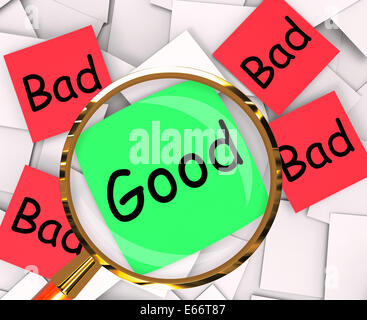 Good Bad Post-It Notes Meaning Acceptable Or Unacceptable Stock Photo ...