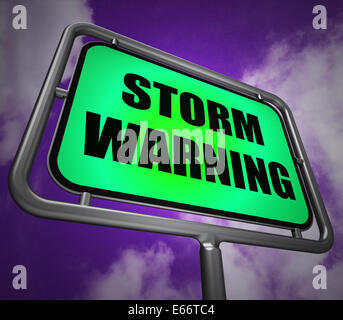 Storm Warning Sign Representing Forecasting Danger Ahead Stock Photo ...