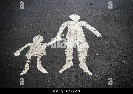 Hackney London. Symbol for pedestrians - icon of adult and child ...