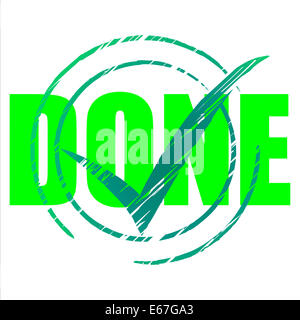 Done Tick Showing Check Finished And Completed Stock Photo - Alamy