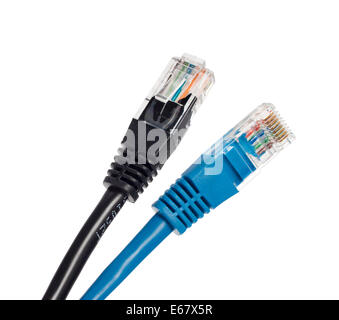 cable with RJ-45 connector, connector for wired internet connection on ...